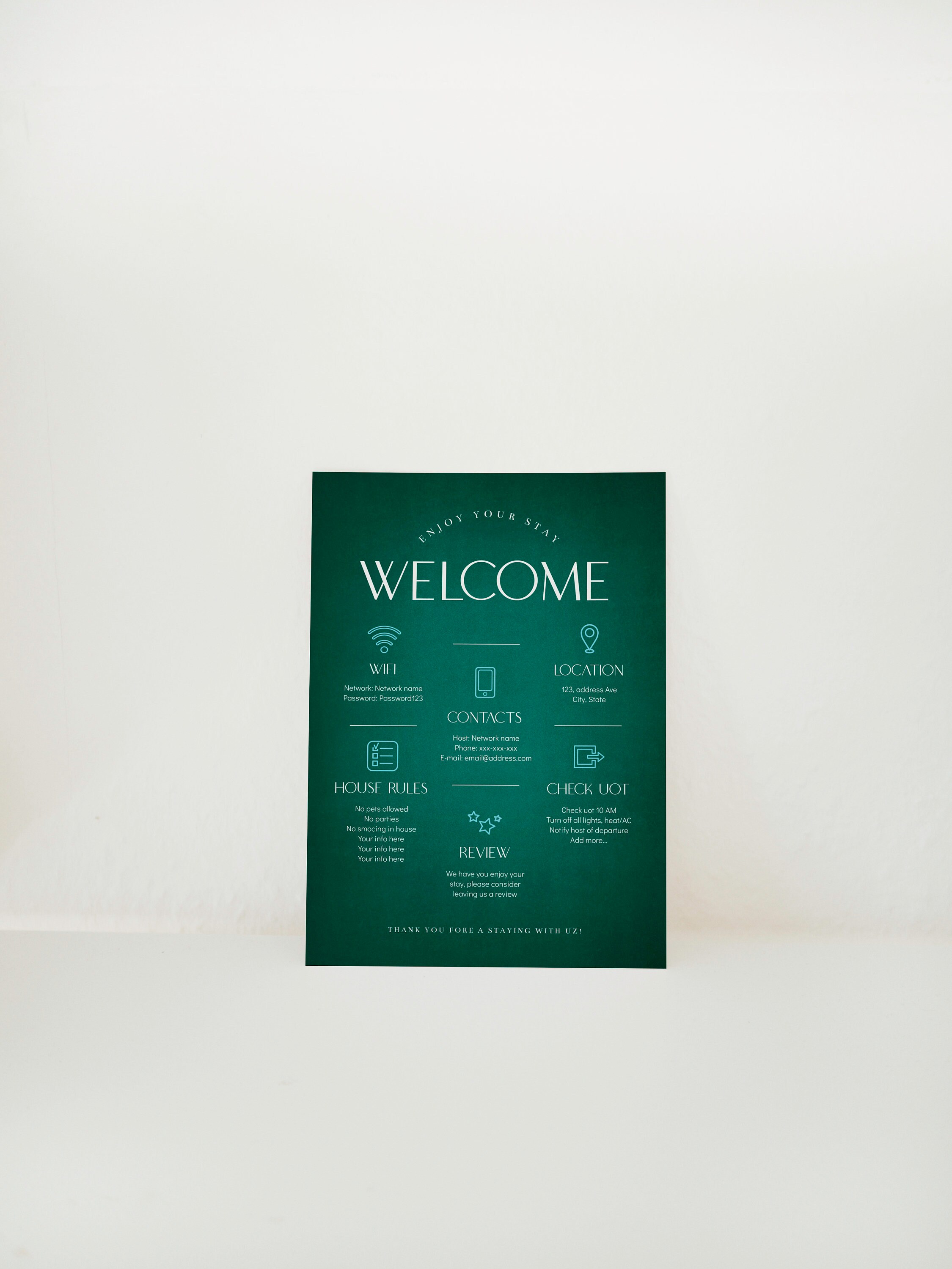 Editable Airbnb Welcome Sign: Guest House Rules Template (PDF & JPG) - Etsy