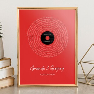 Personalized Vinyl Record Song With Song Lyrics, Valentines Day Gift ...