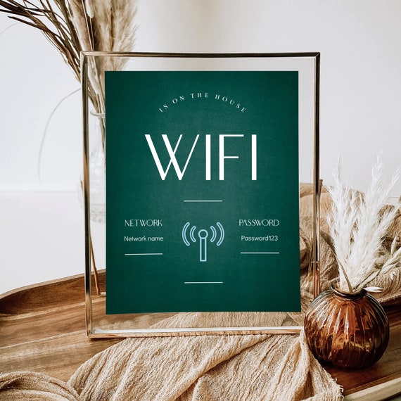 Wifi Password Sign Internet Connect Sign for Guests Personalized Airbnb ...