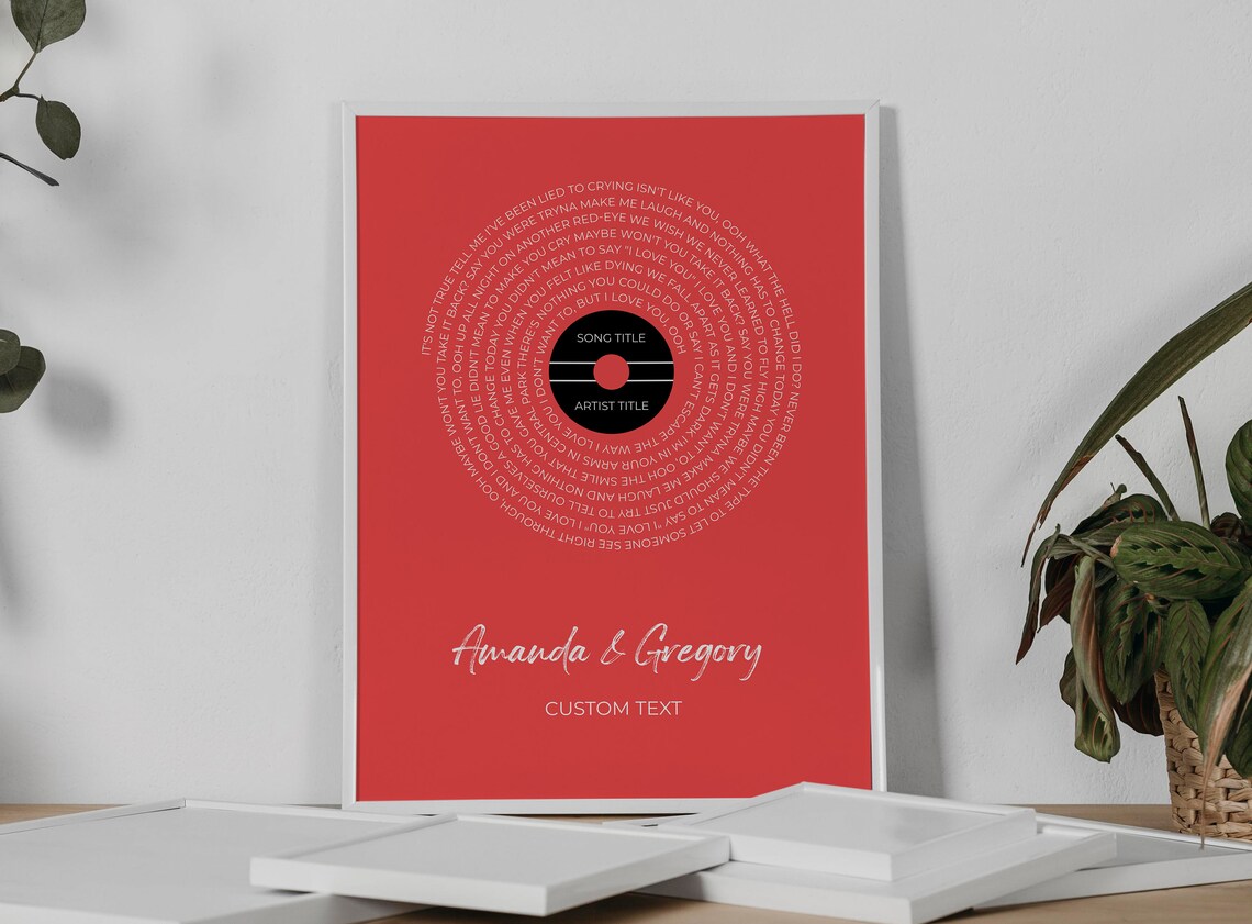 Personalized Vinyl Record Song With Song Lyrics Valentines | Etsy