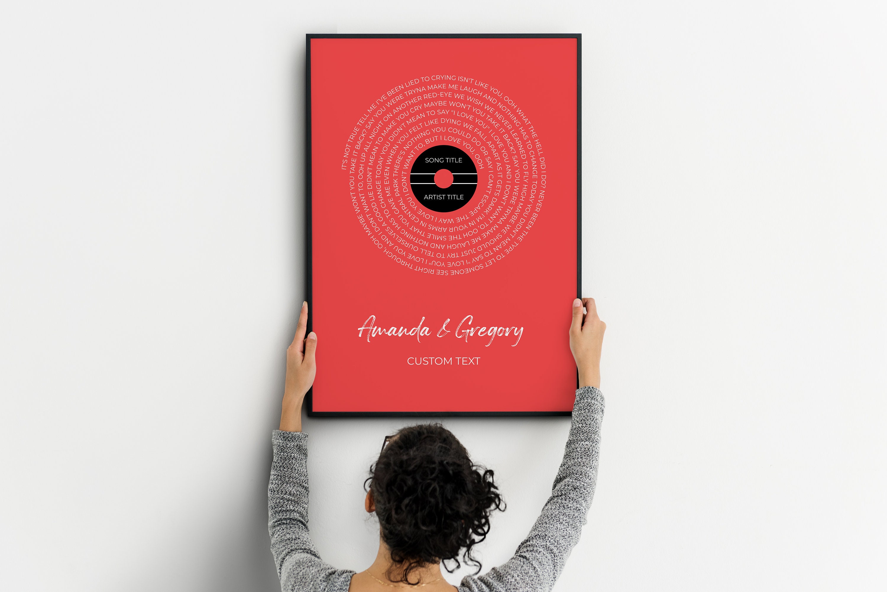 Personalized Vinyl Record Song With Song Lyrics Valentines | Etsy