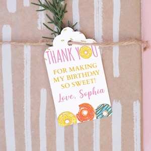 Donut Favor Tags Editable Donuts Thank You Tags Donuts Party - Etsy