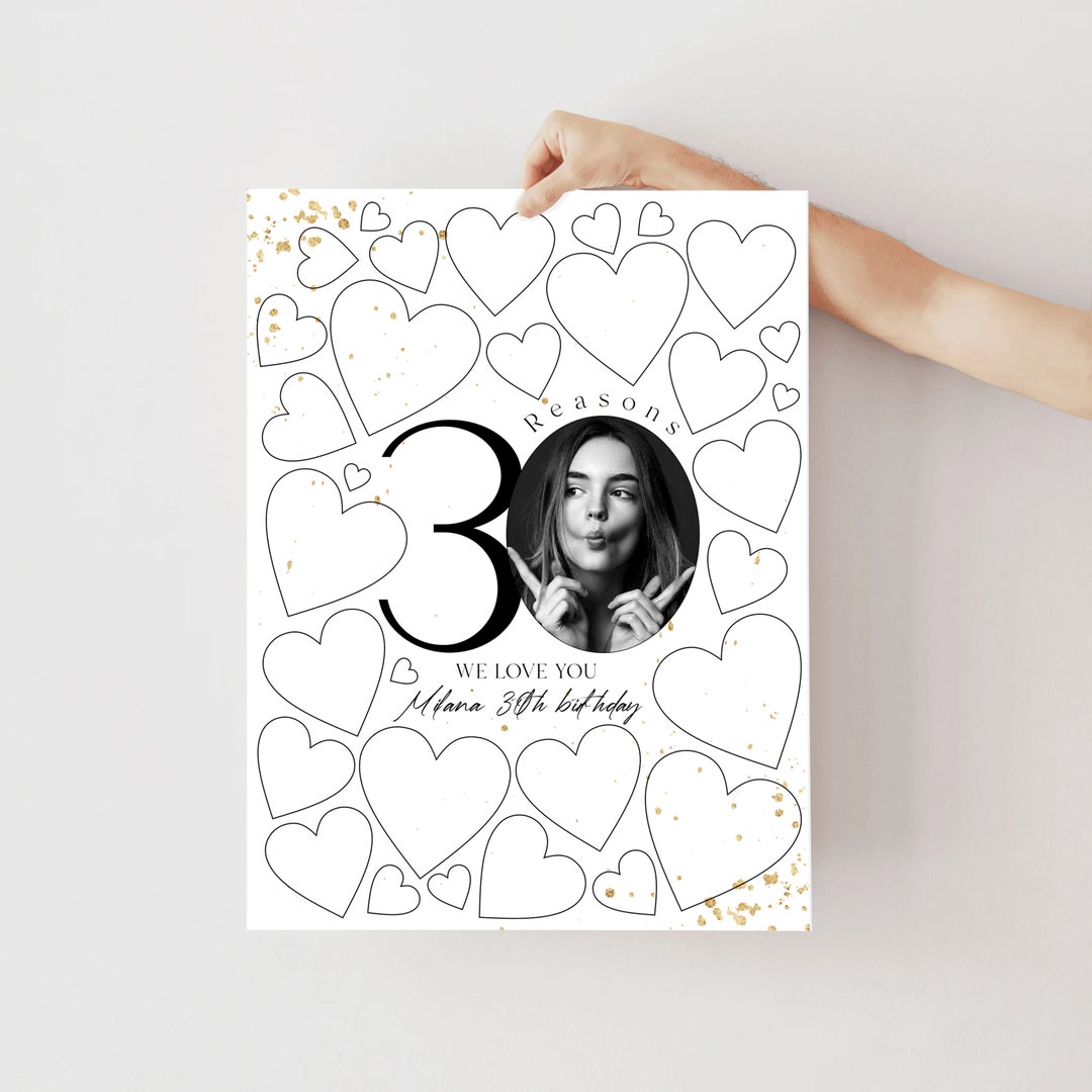 30 Reasons We Love You Template Thirty Years Birthday Celebration Gift 30 Reasons We Love You Template Thirty Years Birthday Celebration Gift