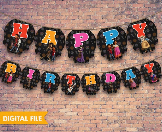 Coco Birthday Banner Coco Banner Happy Birthday Coco party | Etsy