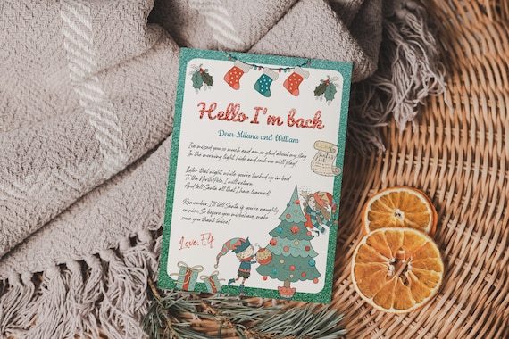 Elf Return Letter Editable Hello From Your Elf Letter Arrival Christmas ...