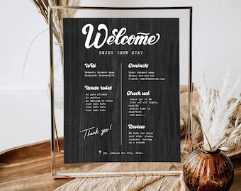 Airbnb Welcome Sign Template Short Term Rental Welcome Guide Airbnb ...