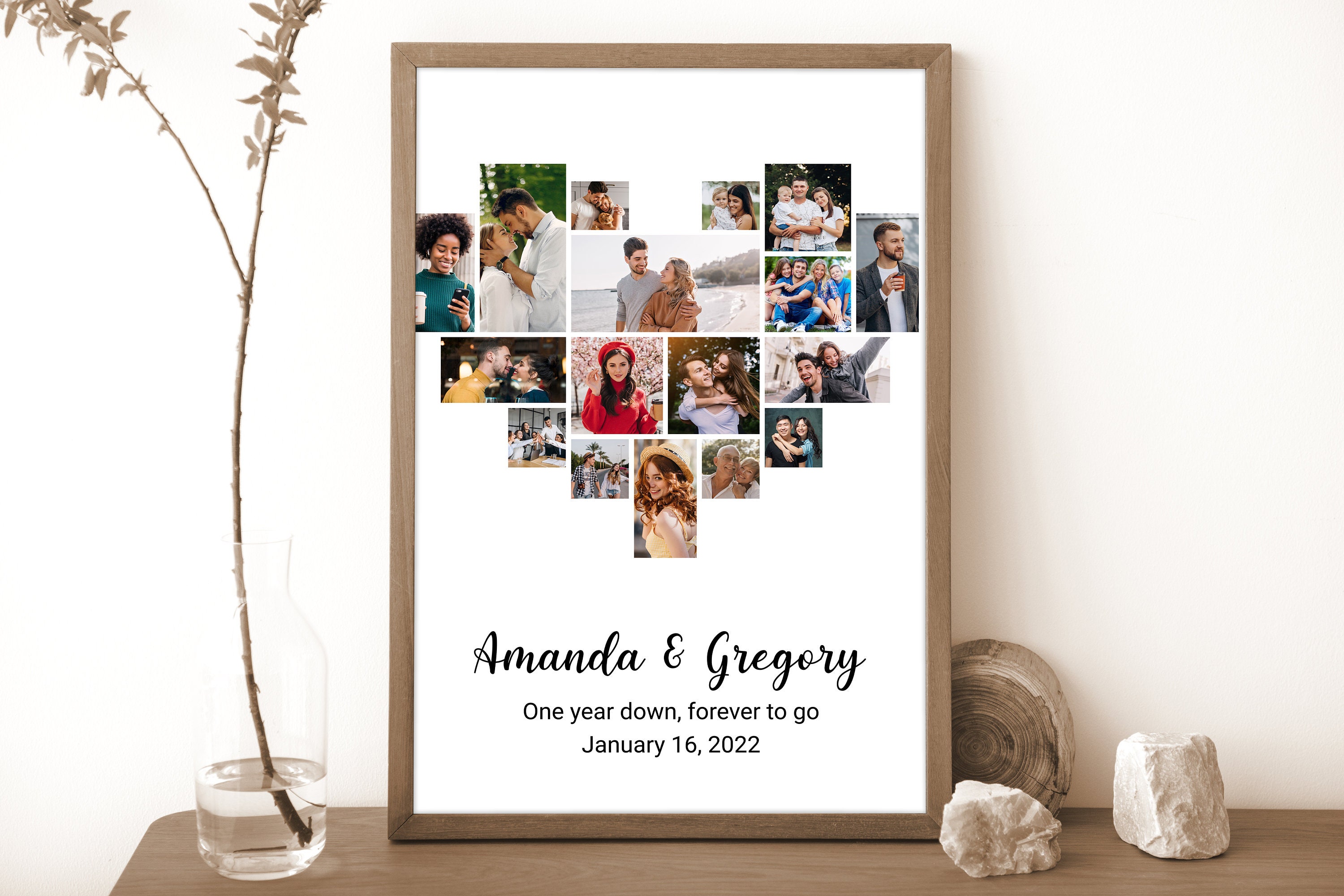 Heart Photo Collage Valentine's Day Gift Anniversary - Etsy