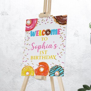 Donut Birthday Party Welcome Sign, Donut Birthday Welcome Poster ...