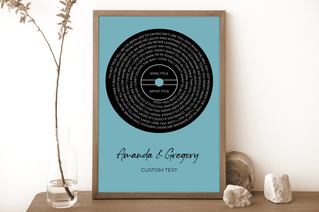 Custom Vinyl Print, Vinyl Record Art, Birthday Couples Gift Present ...