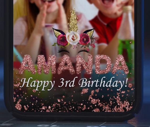 Unicorn Snapchat Filter, Unicorn Birthday Snapchat Filter, Happy ...