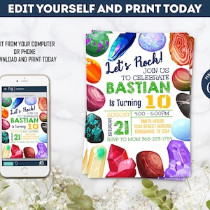 Geology Birthday Invitations, Mining Invite, Rock Hunt Mining Birthday ...