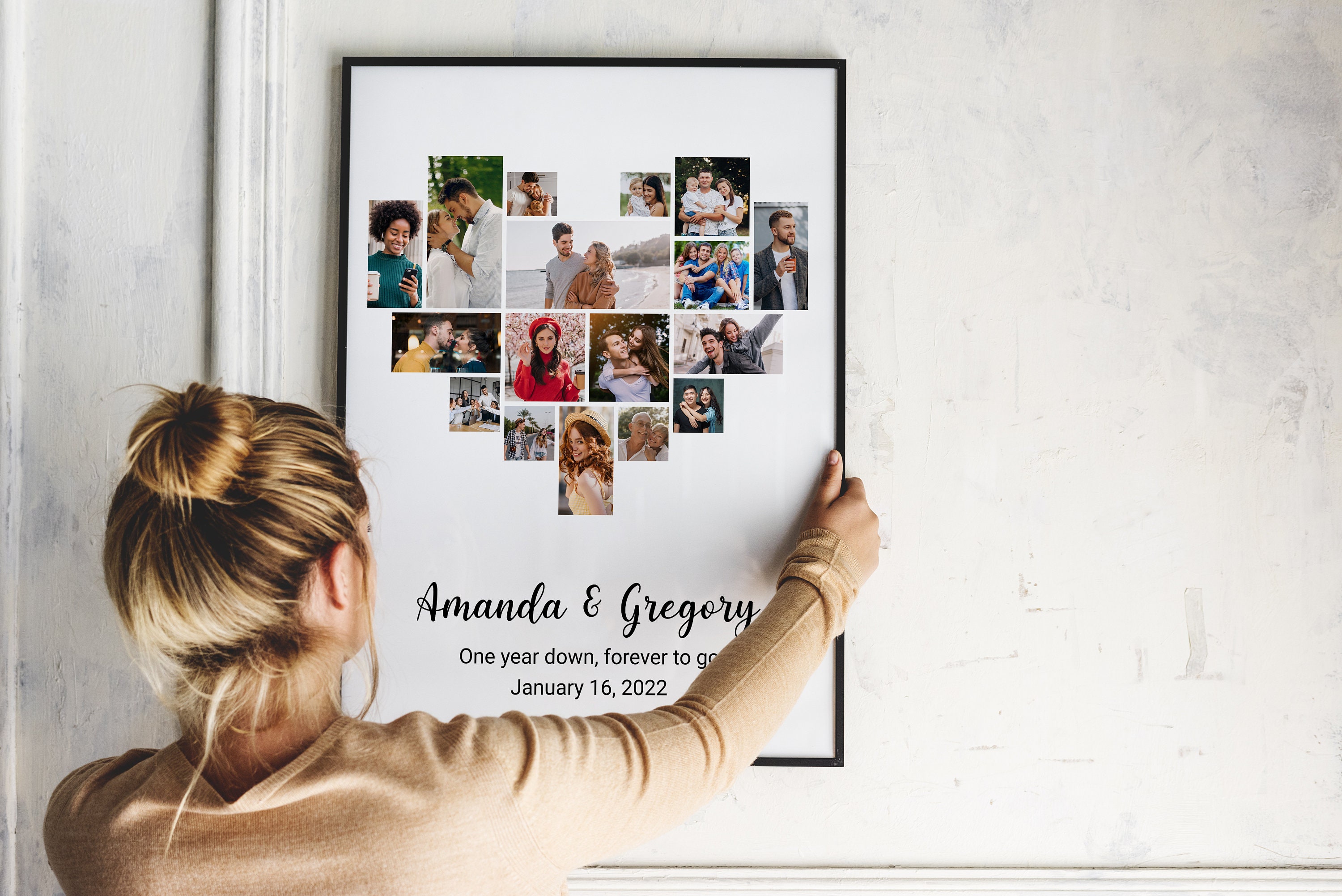 Heart Photo Collage Valentine's Day Gift Anniversary - Etsy