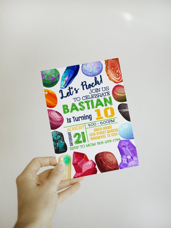 Geology Birthday Invitations, Mining Invite, Rock Hunt Mining Birthday ...