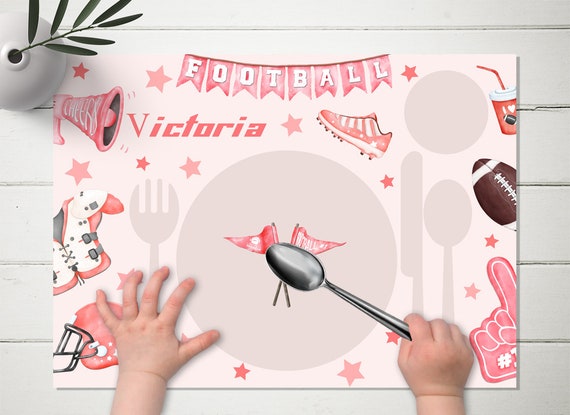 Girl Football Montessori Placemat Printable Montessori Learning ...