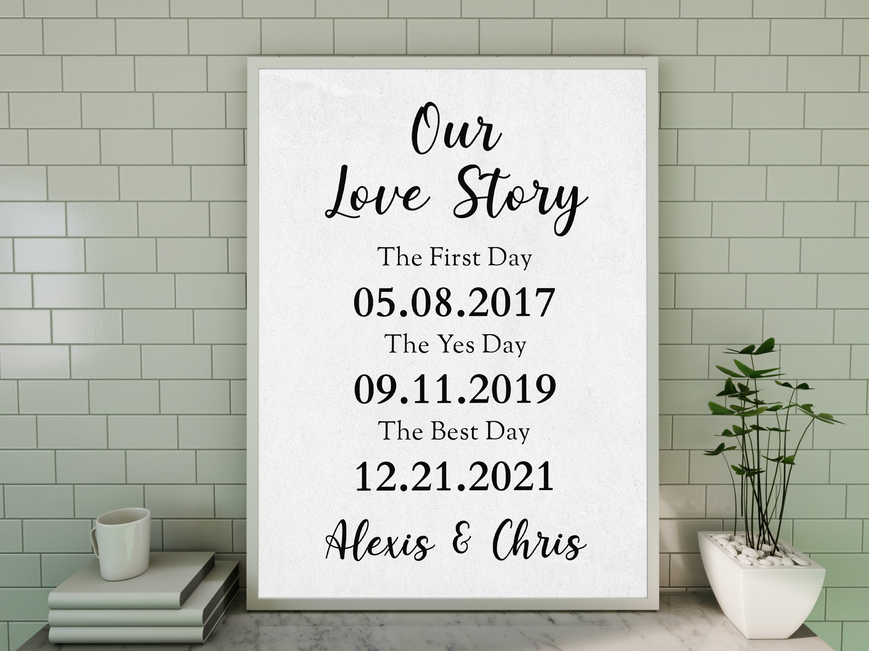 Our Love Story Sign The First Day The Yes Day The Best Day | Etsy