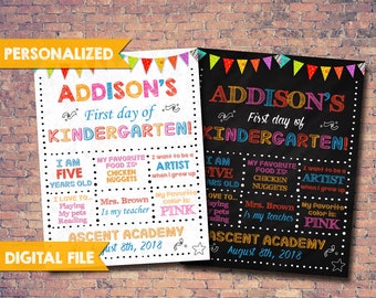 First Day of School Sign Back to School Chalkboard Poster - Etsy