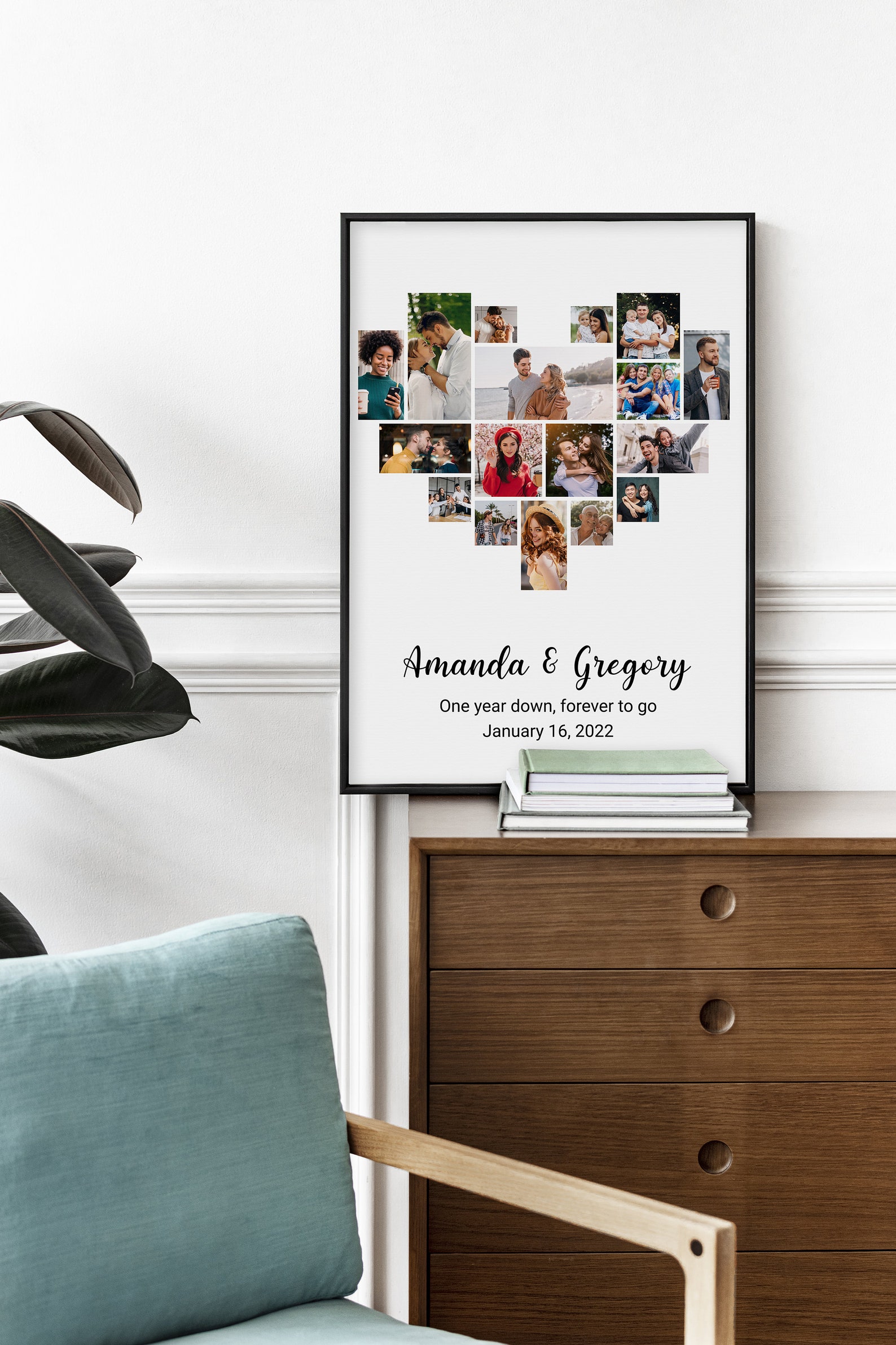 Heart Photo Collage Valentine's Day Gift Anniversary - Etsy