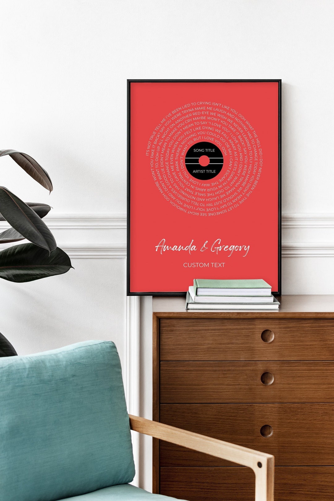 Personalized Vinyl Record Song With Song Lyrics, Valentines Day Gift ...