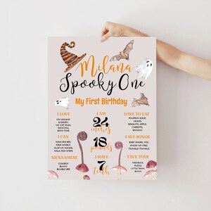 Halloween First Birthday Milestone Sign: Spooktacular Printable (16x20 ...