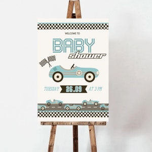Race Car Baby Shower Welcome Sign, Speed Racing F1 Theme Shower Party ...