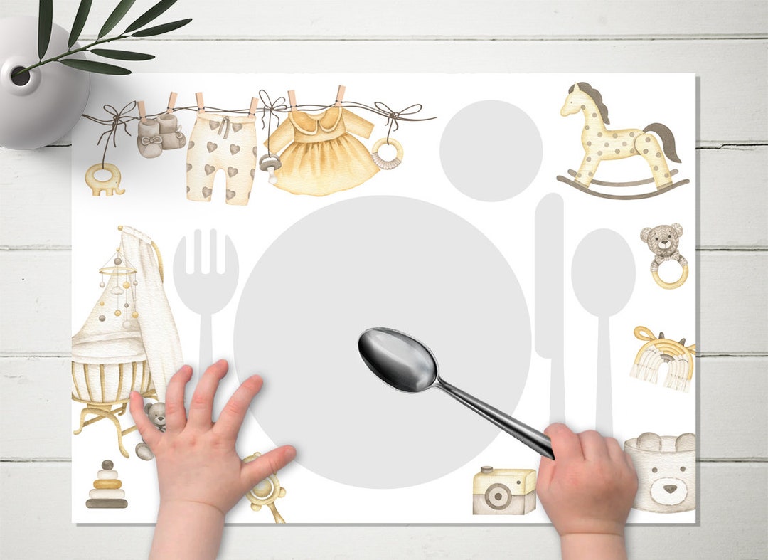 Boho Montessori Placemat Printable Boho Style Childrens Place Setting ...