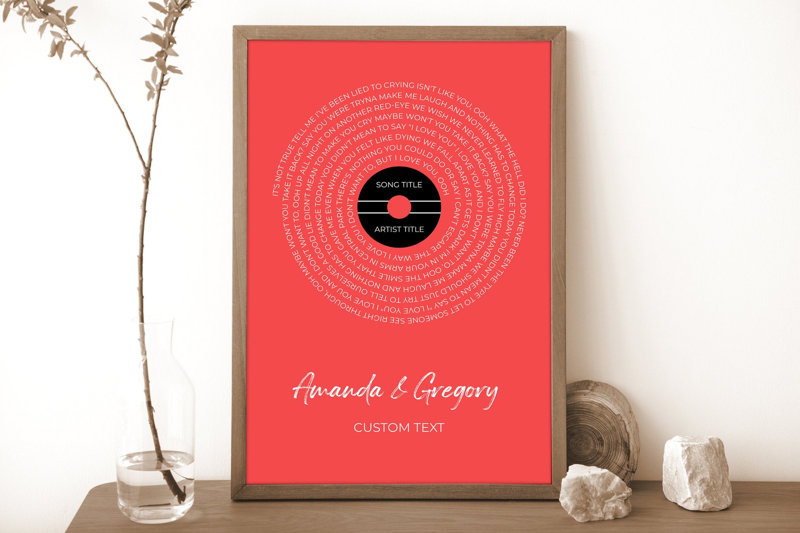 Personalized Vinyl Record Song With Song Lyrics Valentines | Etsy