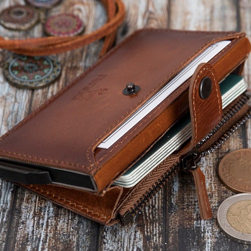 Renna Genuine Leather Mechanical Wallet RFID Blocking Wallet - Etsy UK