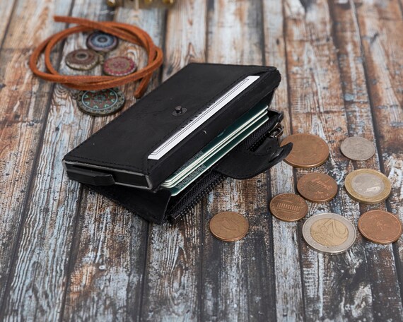 Renna Genuine Leather Mechanical Wallet RFID Blocking Wallet | Etsy