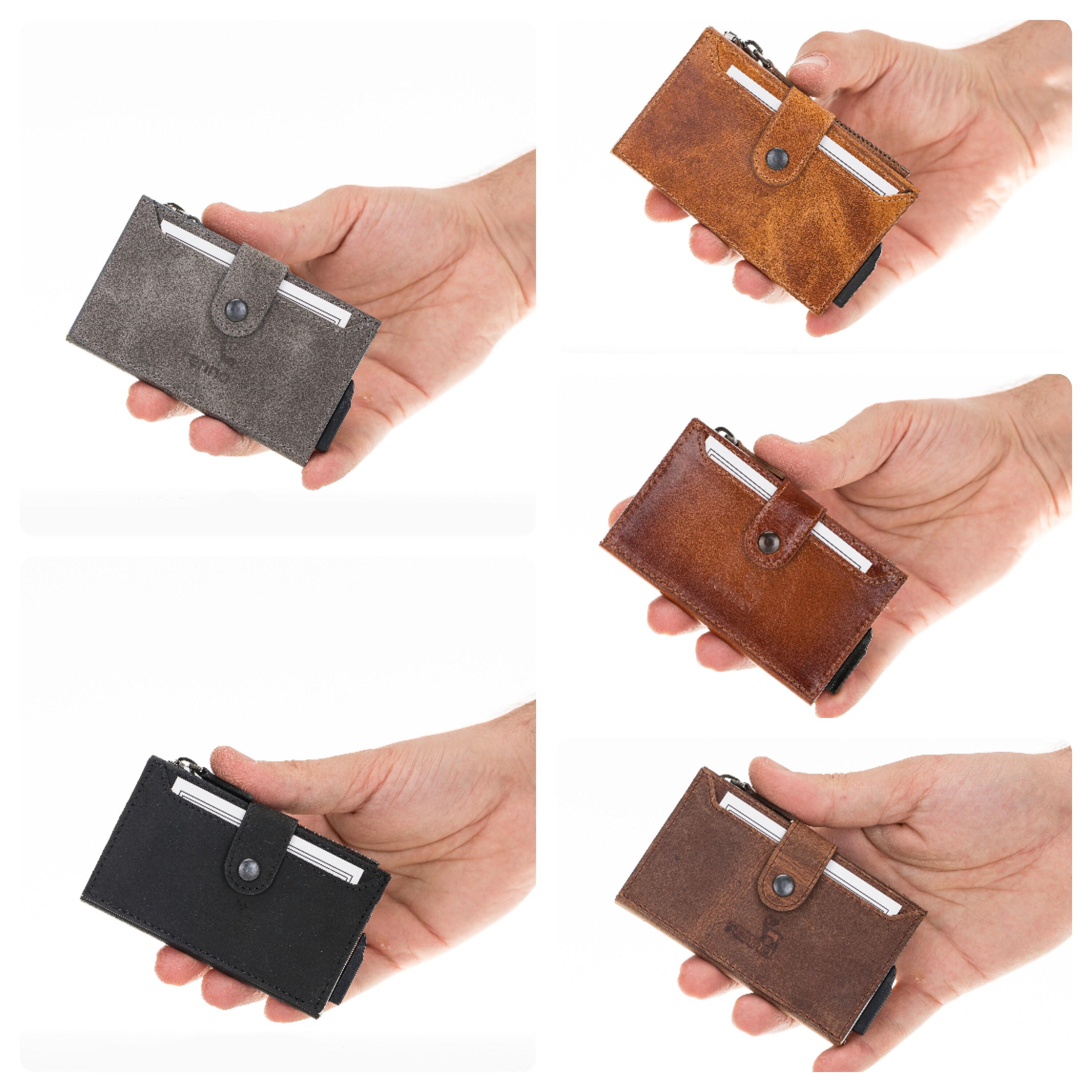 Renna Genuine Leather Mechanical Wallet RFID Blocking Wallet - Etsy