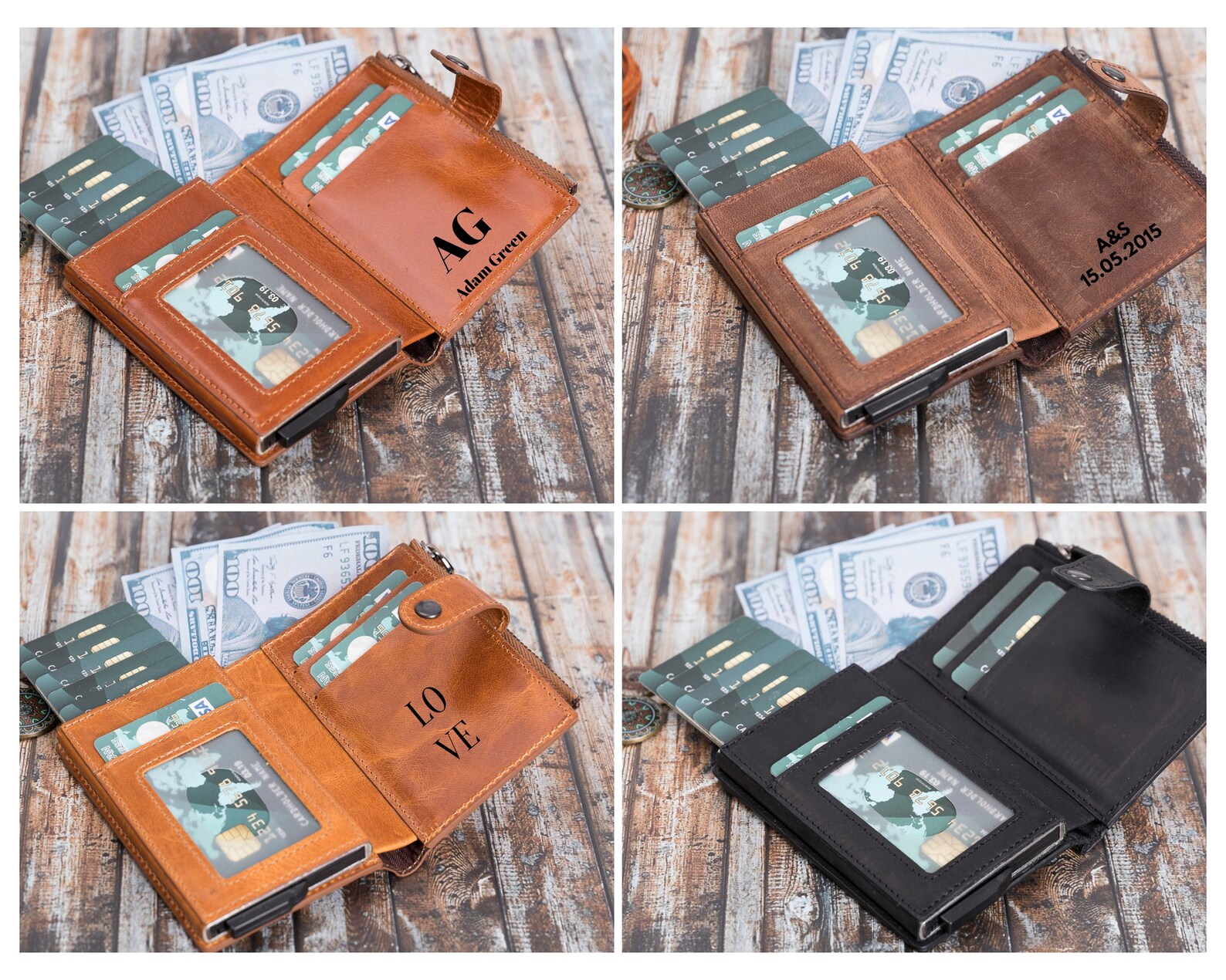 Renna Genuine Leather Mechanical Wallet RFID Blocking Wallet - Etsy