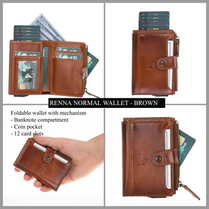 Renna Genuine Leather Mechanical Wallet RFID Blocking Wallet - Etsy