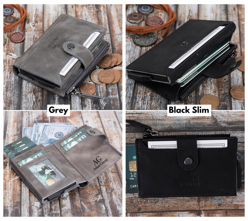 Renna Genuine Leather Mechanical Wallet RFID Blocking Wallet - Etsy
