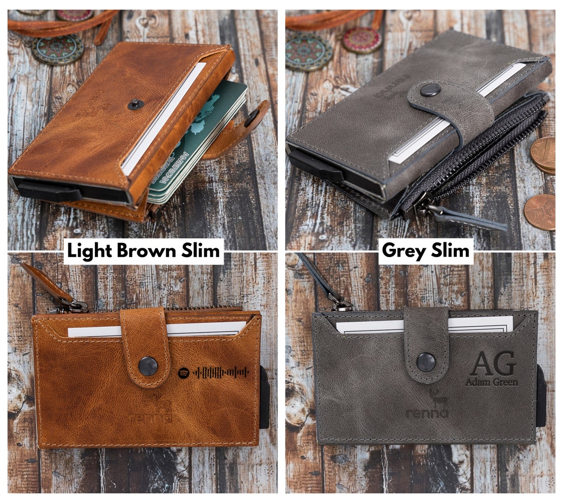 Renna Genuine Leather Mechanical Wallet RFID Blocking Wallet - Etsy