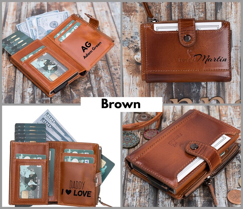 Renna Genuine Leather Mechanical Wallet RFID Blocking Wallet - Etsy