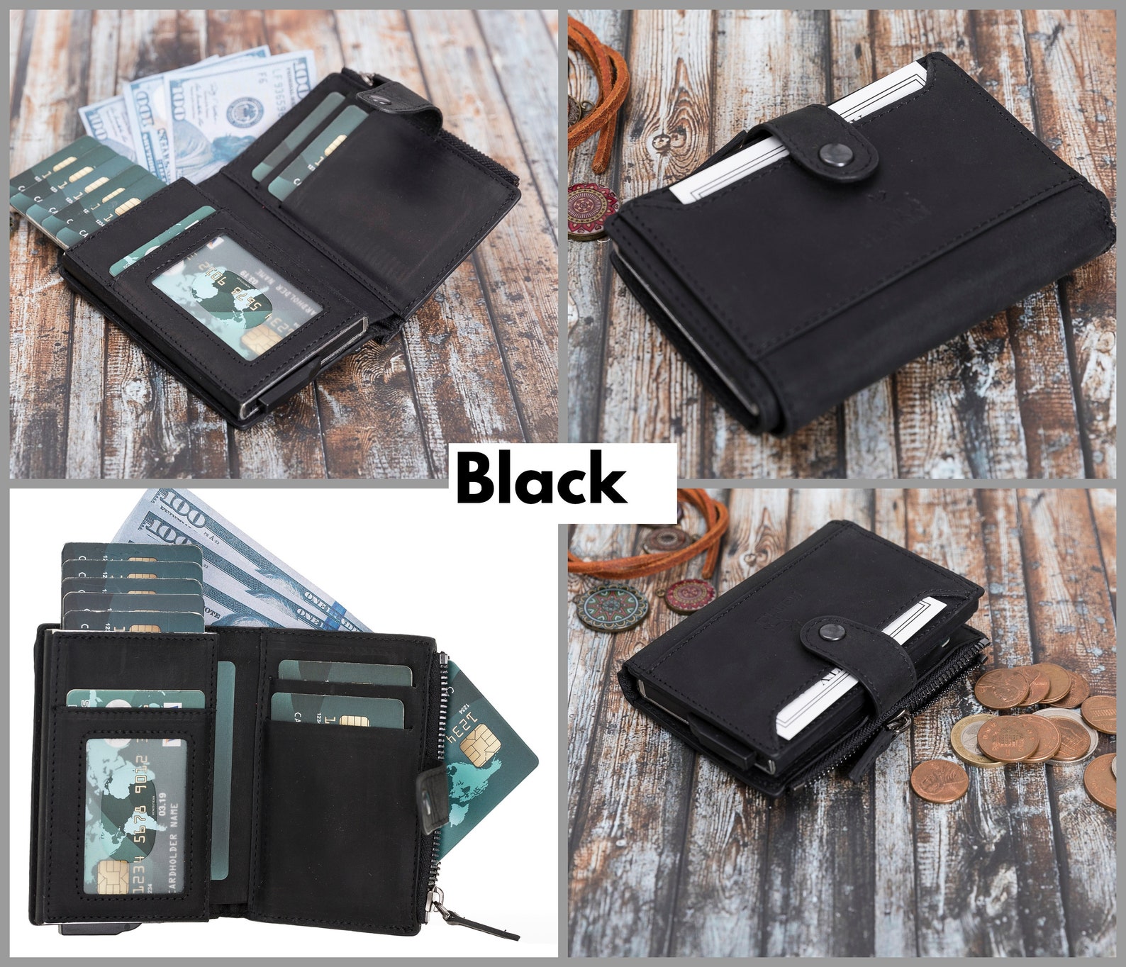 Renna Genuine Leather Mechanical Wallet RFID Blocking Wallet - Etsy UK