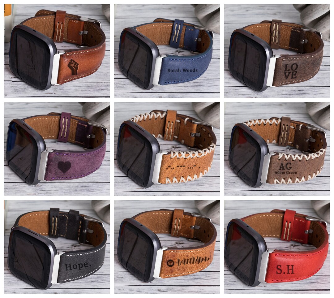 Fitbit Versa 4/3/sense/2/lite Leather Smartwatch CUFF Band Mens ...