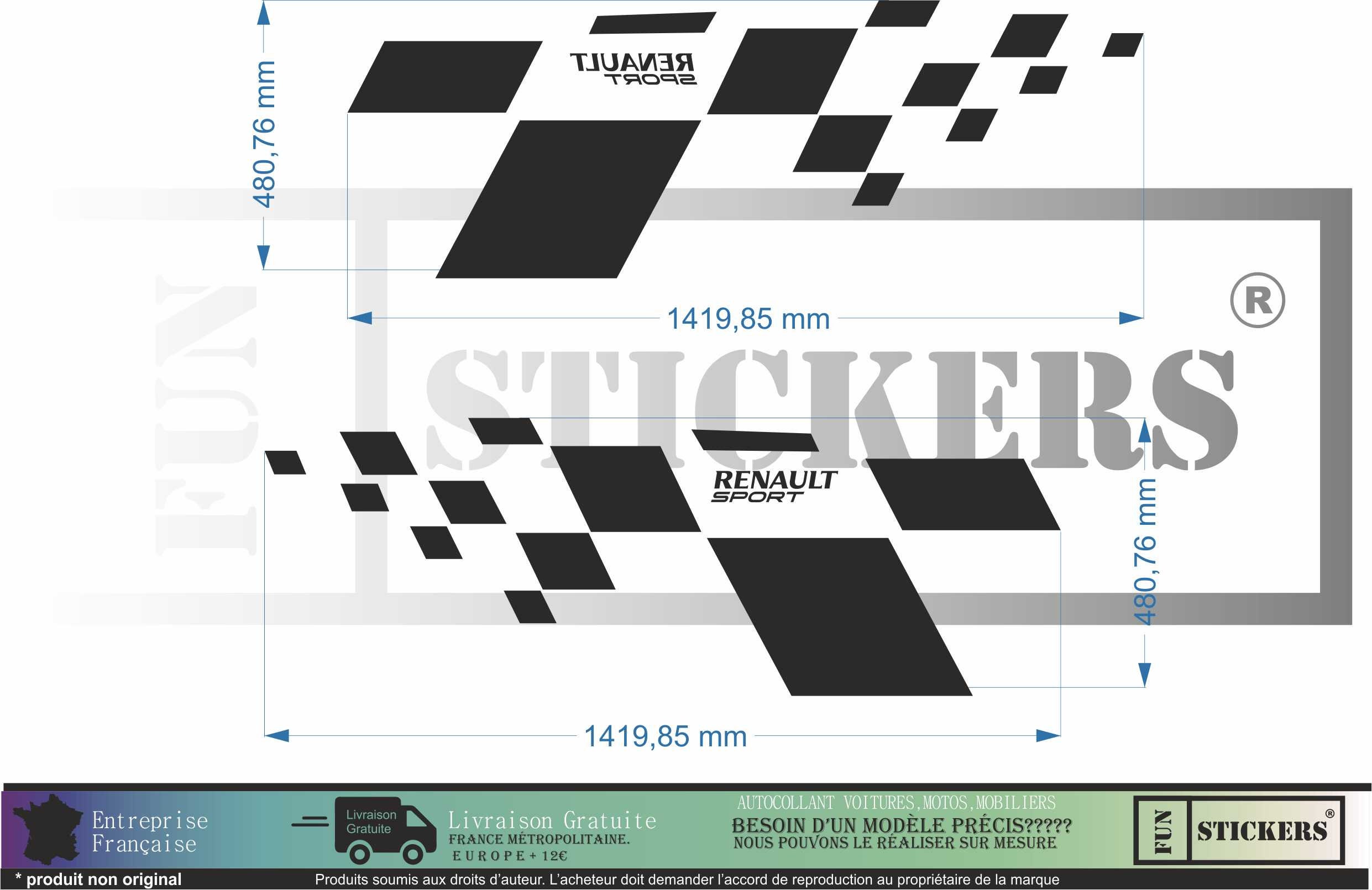 Renault Megane 2 RS RACING F1 Team kit Complet Autocollant Sticker ...