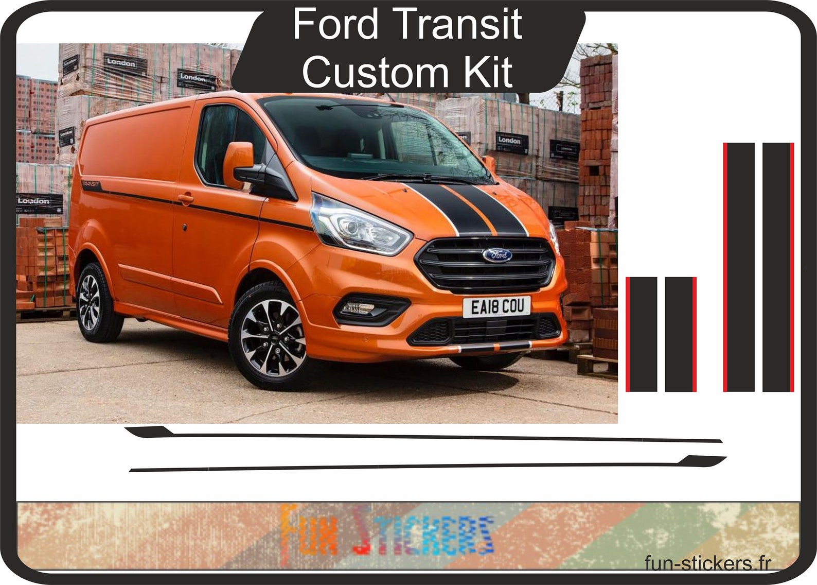 Ford Transit Custom complet kit déco bandes - couleurs aux choix - Etsy ...