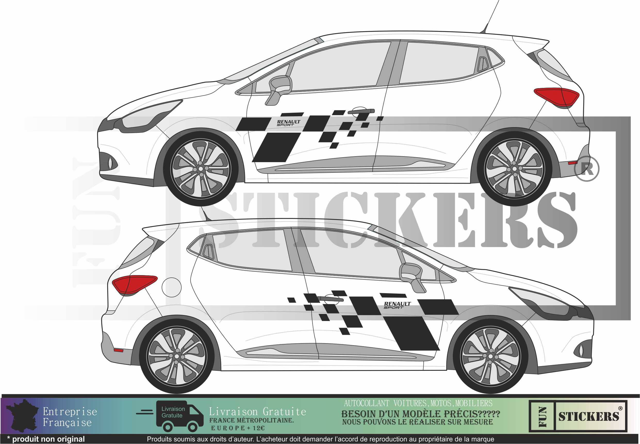 Renault Megane 2 RS RACING F1 Team kit Complet Autocollant Sticker ...
