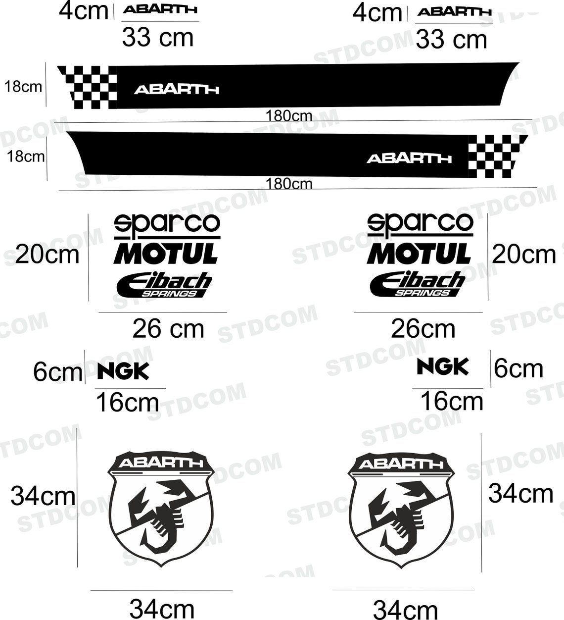 Fiat 500 Abarth Body Full Kit Decal Rallye - Etsy