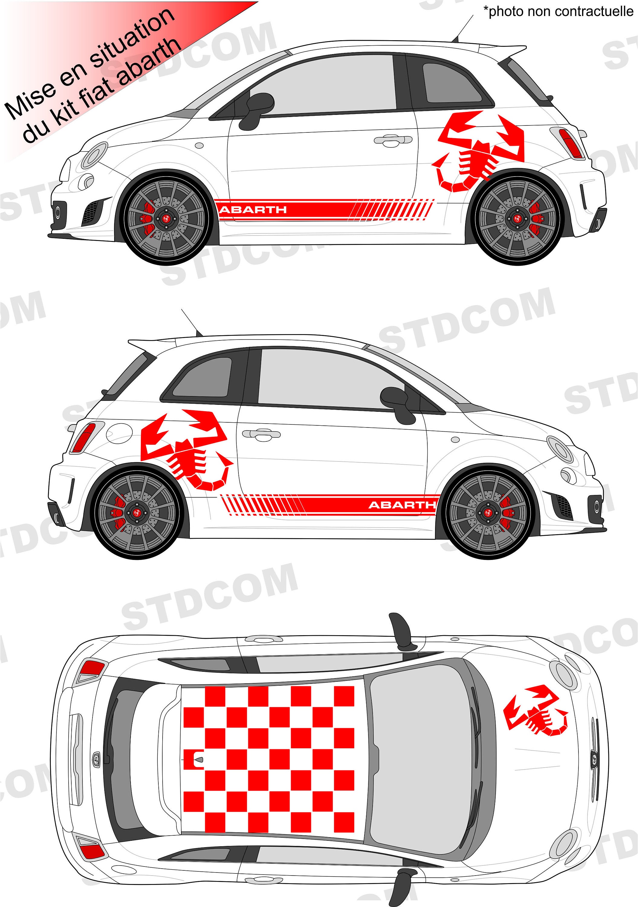 Fiat 500 Abarth Body Full Kit Decal Rallye - Etsy Canada