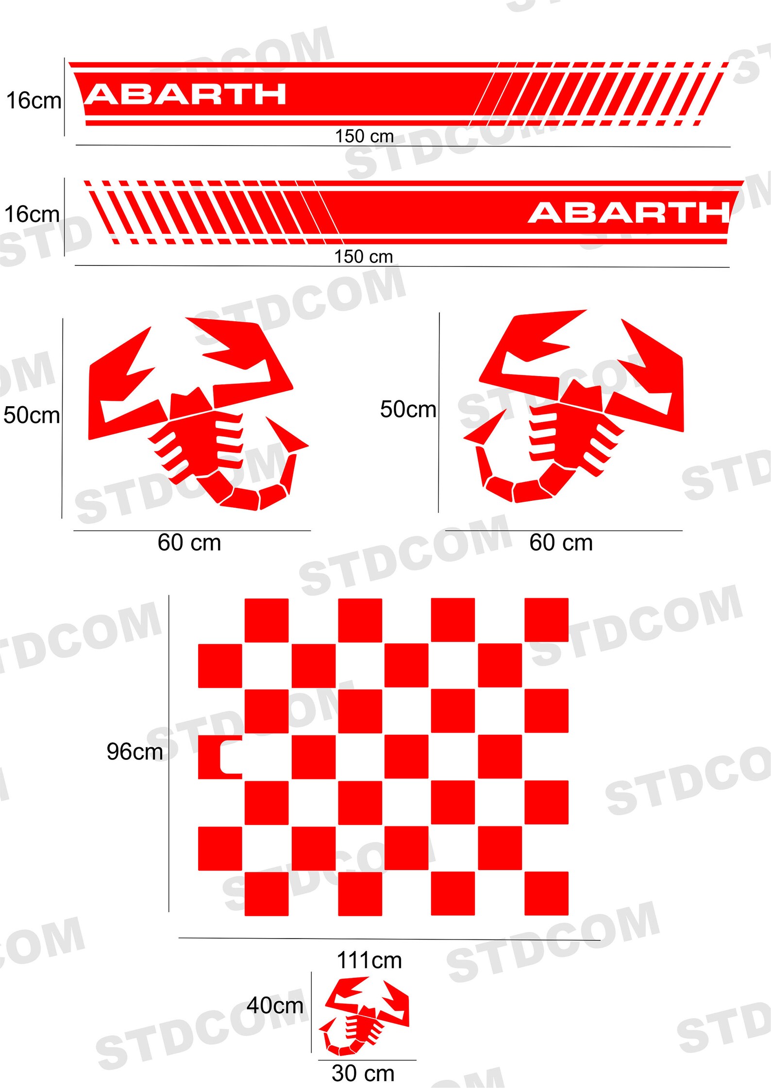 Fiat 500 Abarth Body Full Kit Decal Rallye - Etsy Canada