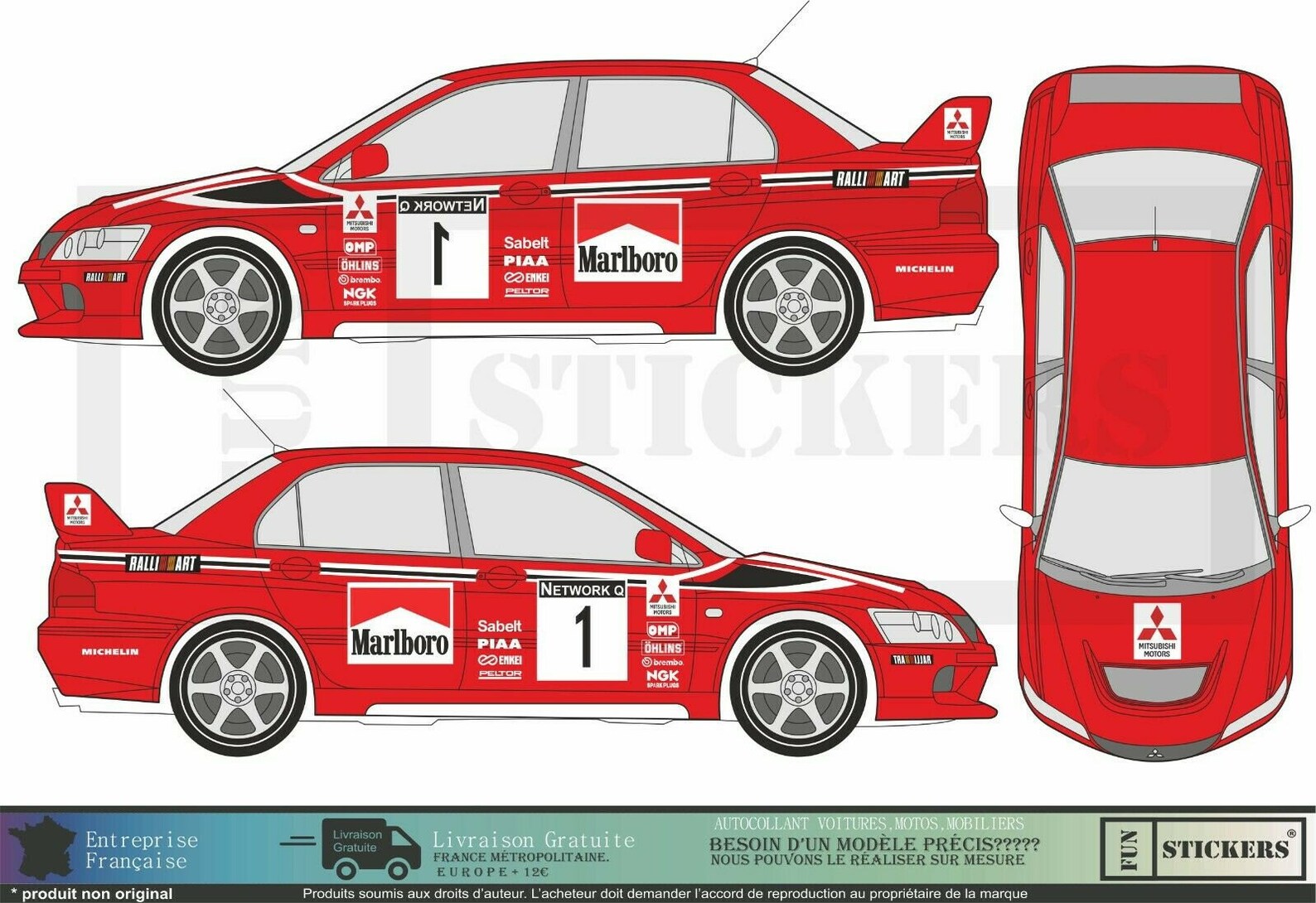 Decal Graphic Wrc Mitsubishi Lancer Evo Body Kit - Etsy