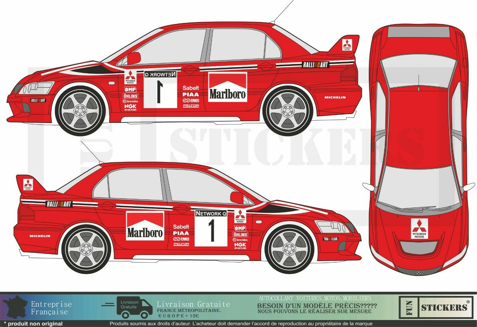 Decal Graphic Wrc Mitsubishi Lancer Evo Body Kit - Etsy UK