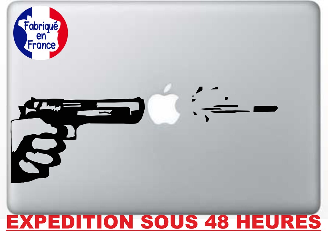 Fire GUN Decal Sticker MacBook Pro Apple Gun Sticker Decal - Etsy