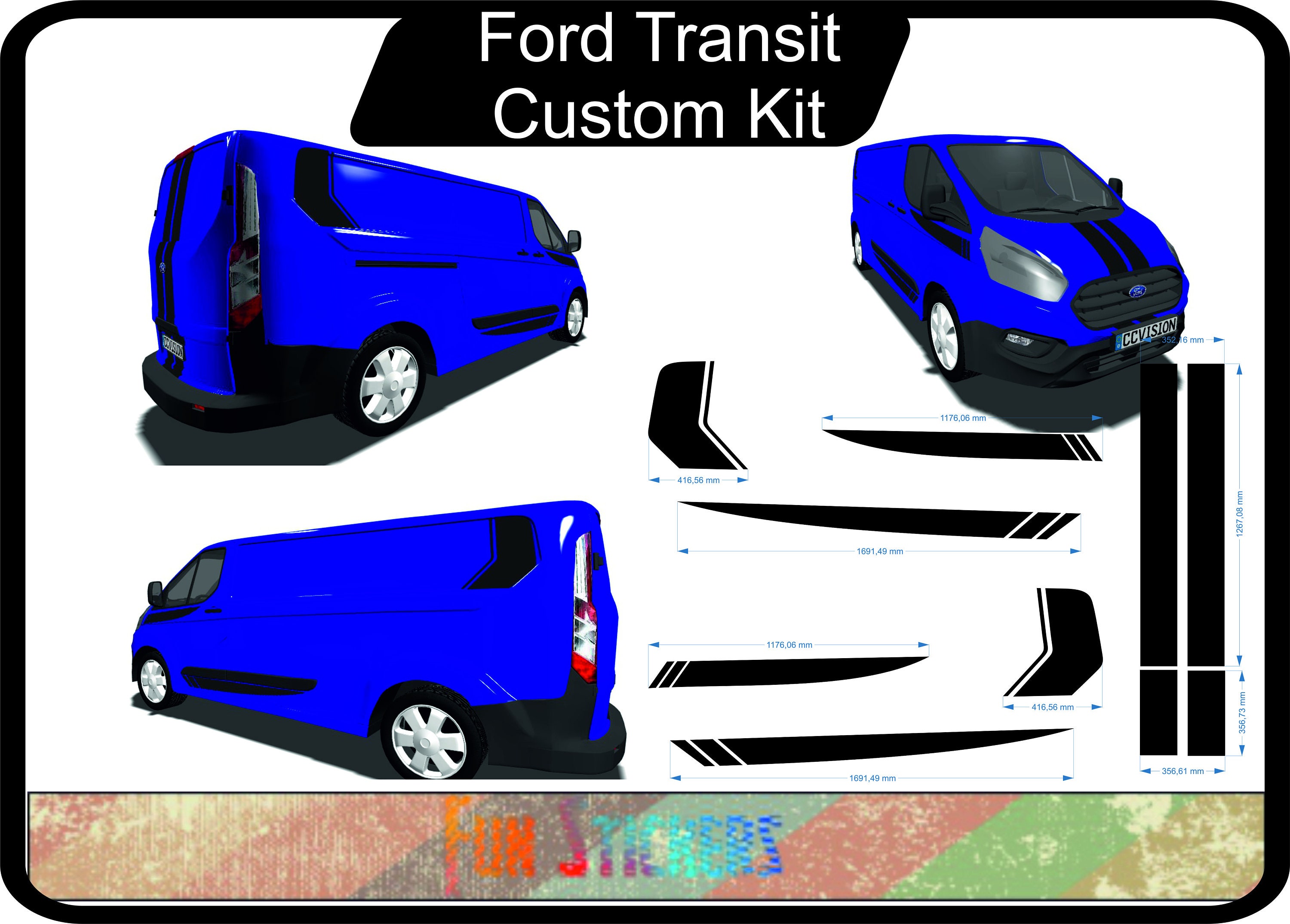 Ford Transit Custom Body Kit Strippe Front Back Left Right - Etsy UK