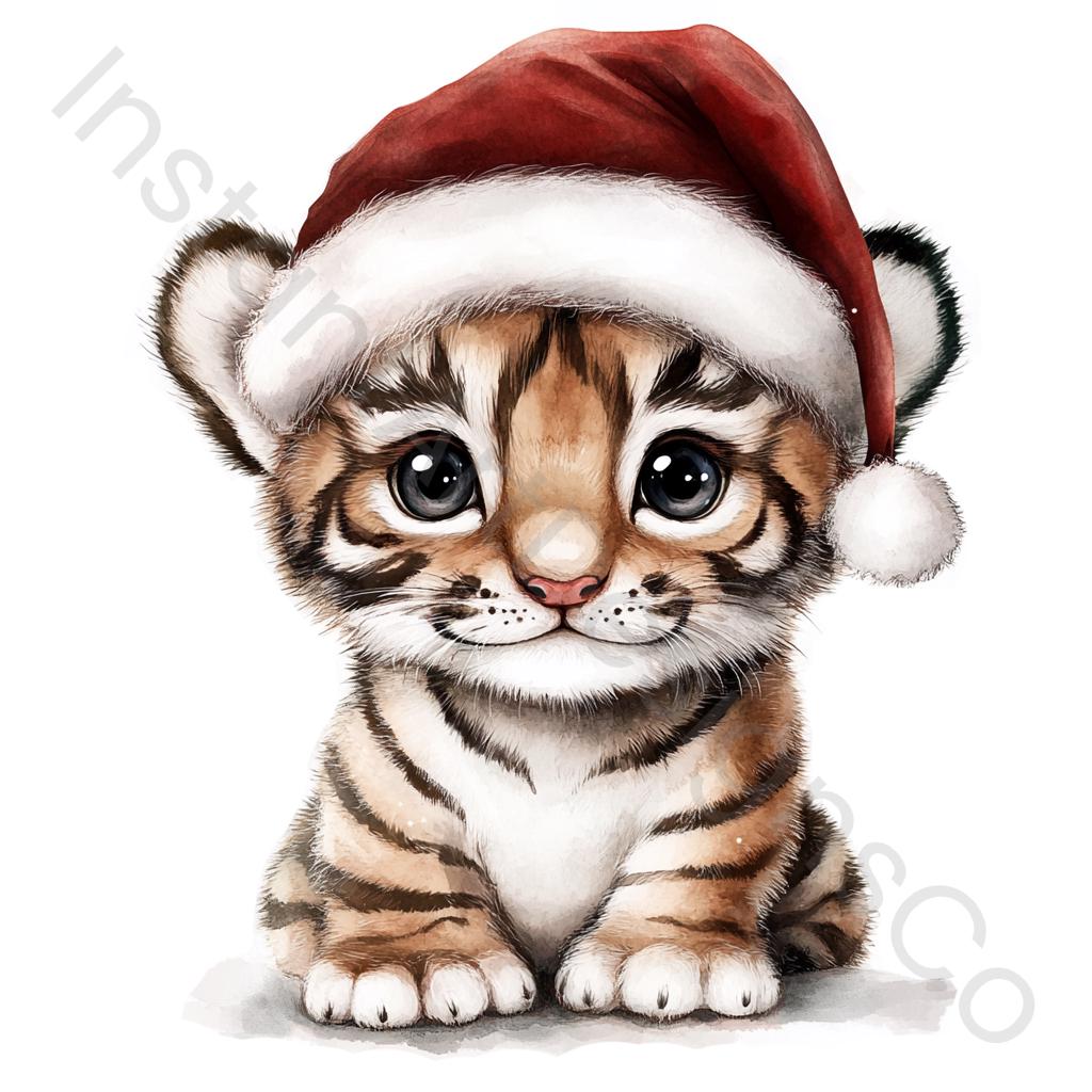 Christmas Tiger Cub Clipart PNG Bundle | 12 Holiday Pngs | 400 DPI ...