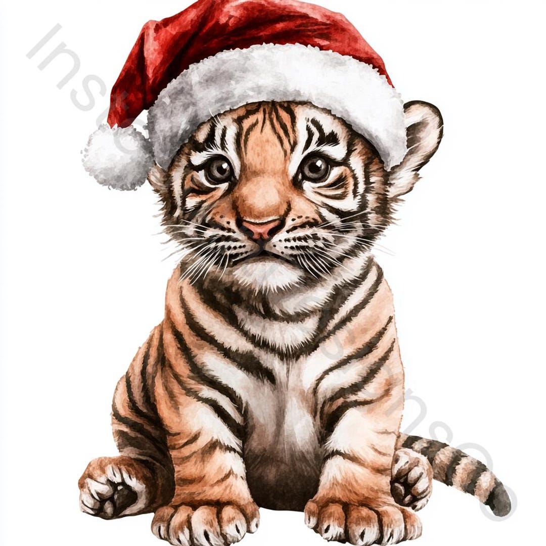 Christmas Tiger Cub Clipart PNG Bundle | 12 Holiday Pngs | 400 DPI ...