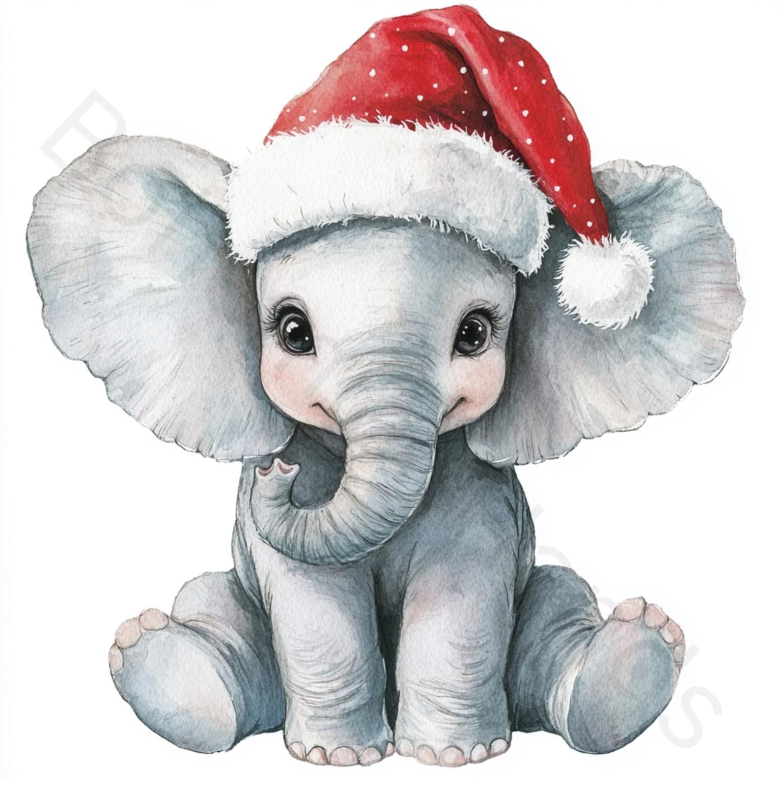 12 Printable Cute Christmas Elephants Clipart Bundle | Holiday ...