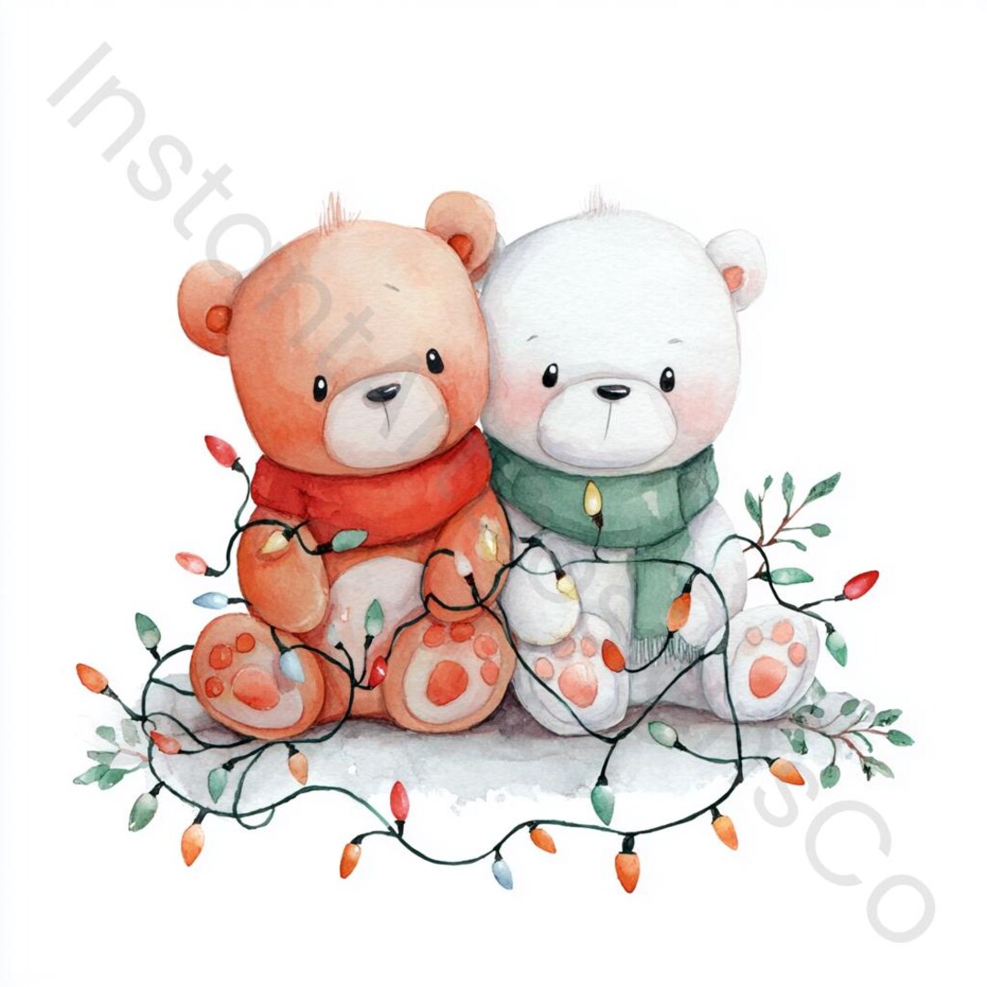 13 PNG Christmas Bear Clipart | Winter Bears Bundle | Holiday Animals ...